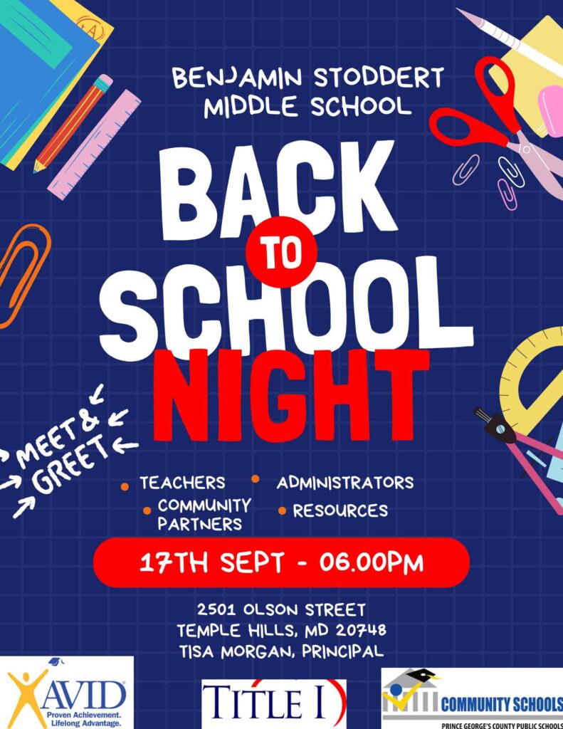 Benjamin Stoddert Middle School “Back 2 School Night” – Cowoc